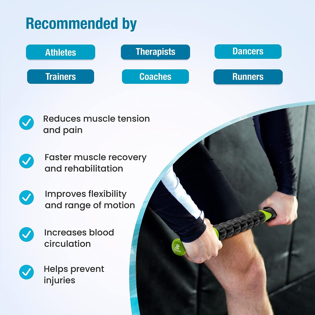 Muscle Roller Massage Stick For Fitness, Sports & Physical Therapy – Beenax